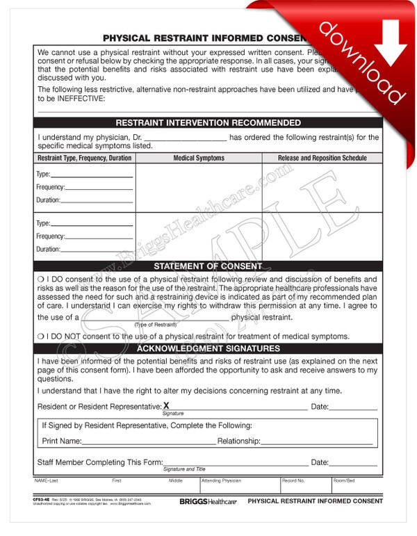 Physical Restraint Informed Consent -DIGITAL FORM